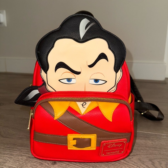 Loungefly | Bags | Loungefly Disney Gaston Backpack Red And Black ...